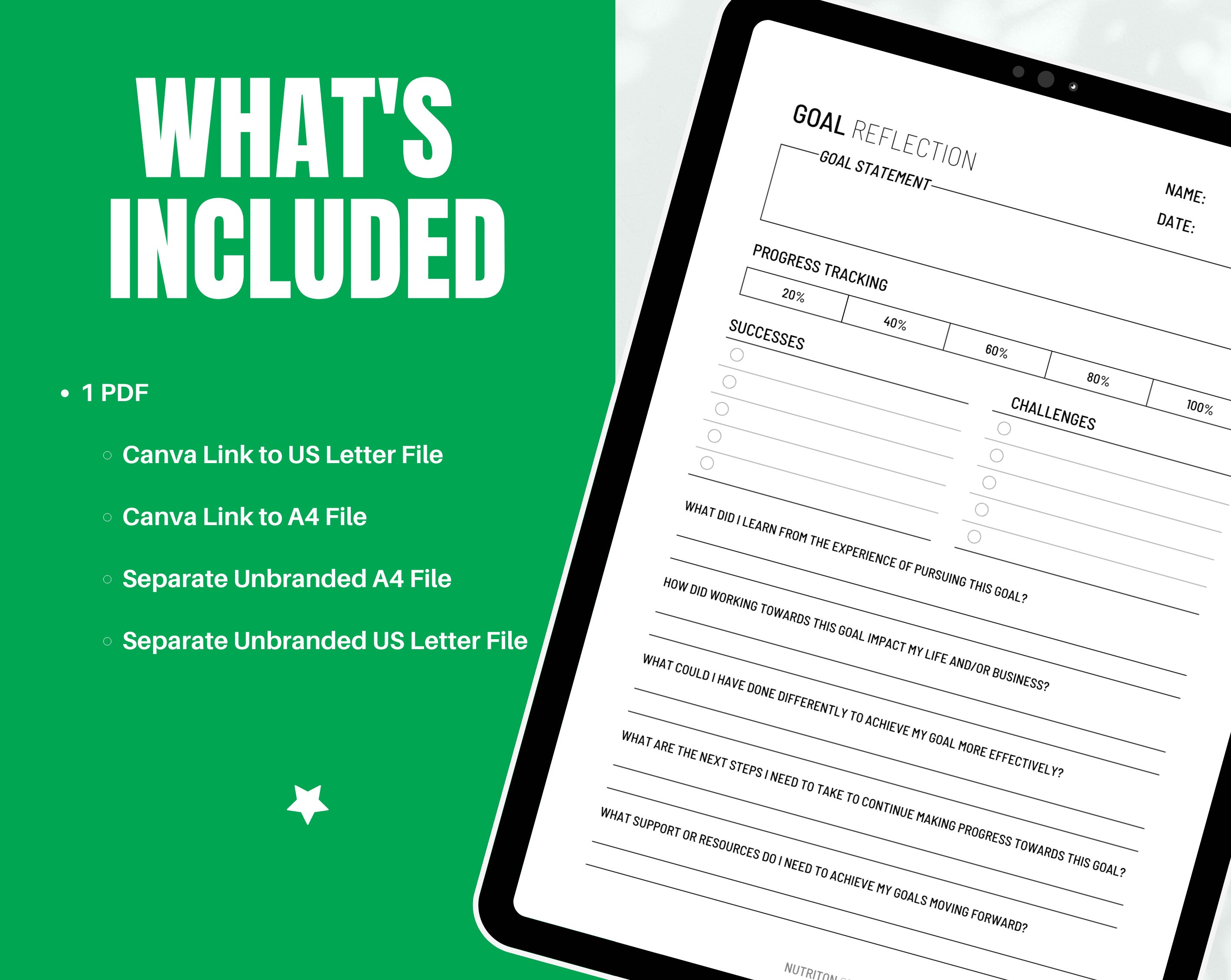 Goal Reflection Worksheet Coaching Template Goals Setting Worksheet ...