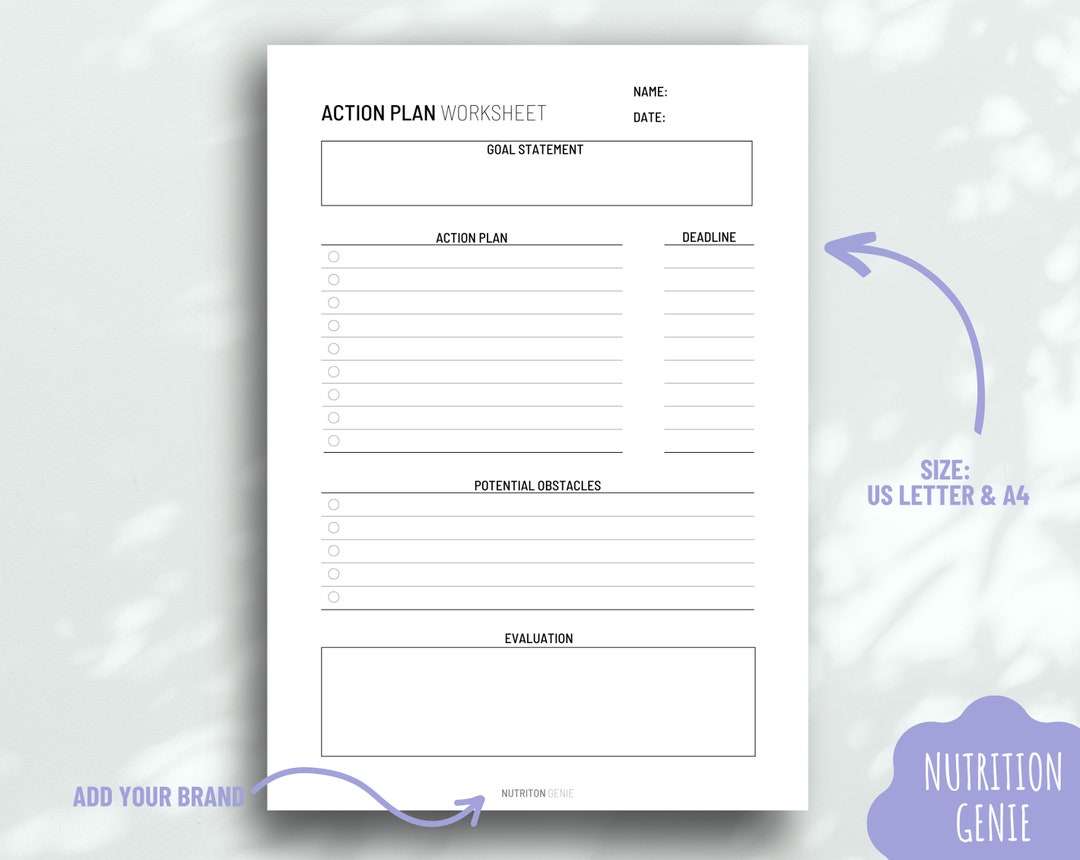 Digital Goal Action Plan Canva Worksheet Goal Action Plan - Etsy