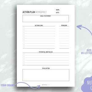 Digital Goal Action Plan Canva Worksheet Goal Action Plan - Etsy