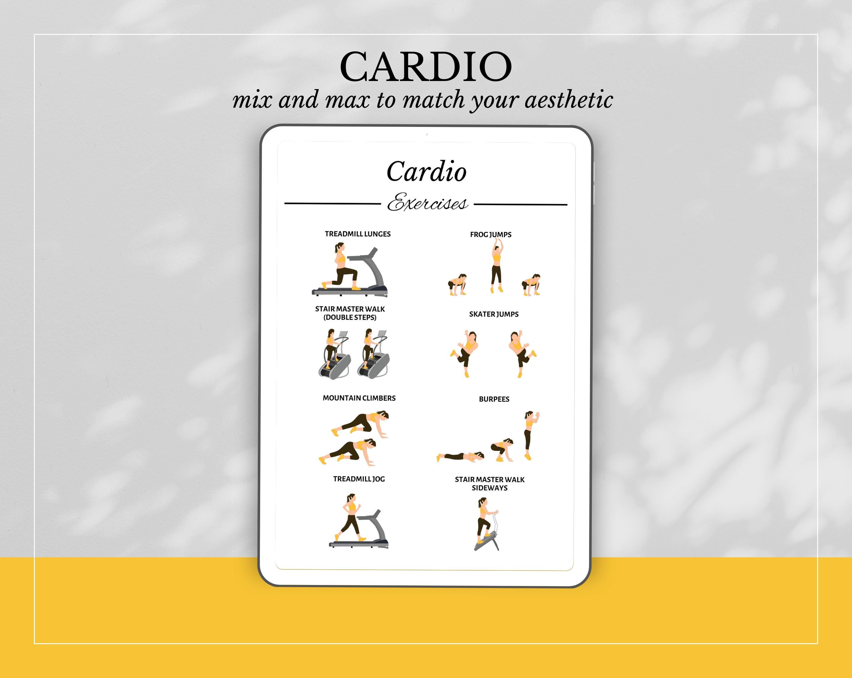 Exercise Illustrations Cheat Sheet: Gym & Home Workout Routine (digital ...