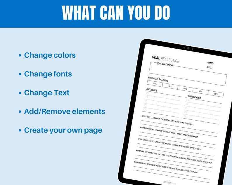 Goal Reflection Worksheet Digital Download Goals Setting Worksheet ...