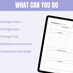 Digital Goal Action Plan Canva Worksheet Goal Action Plan - Etsy