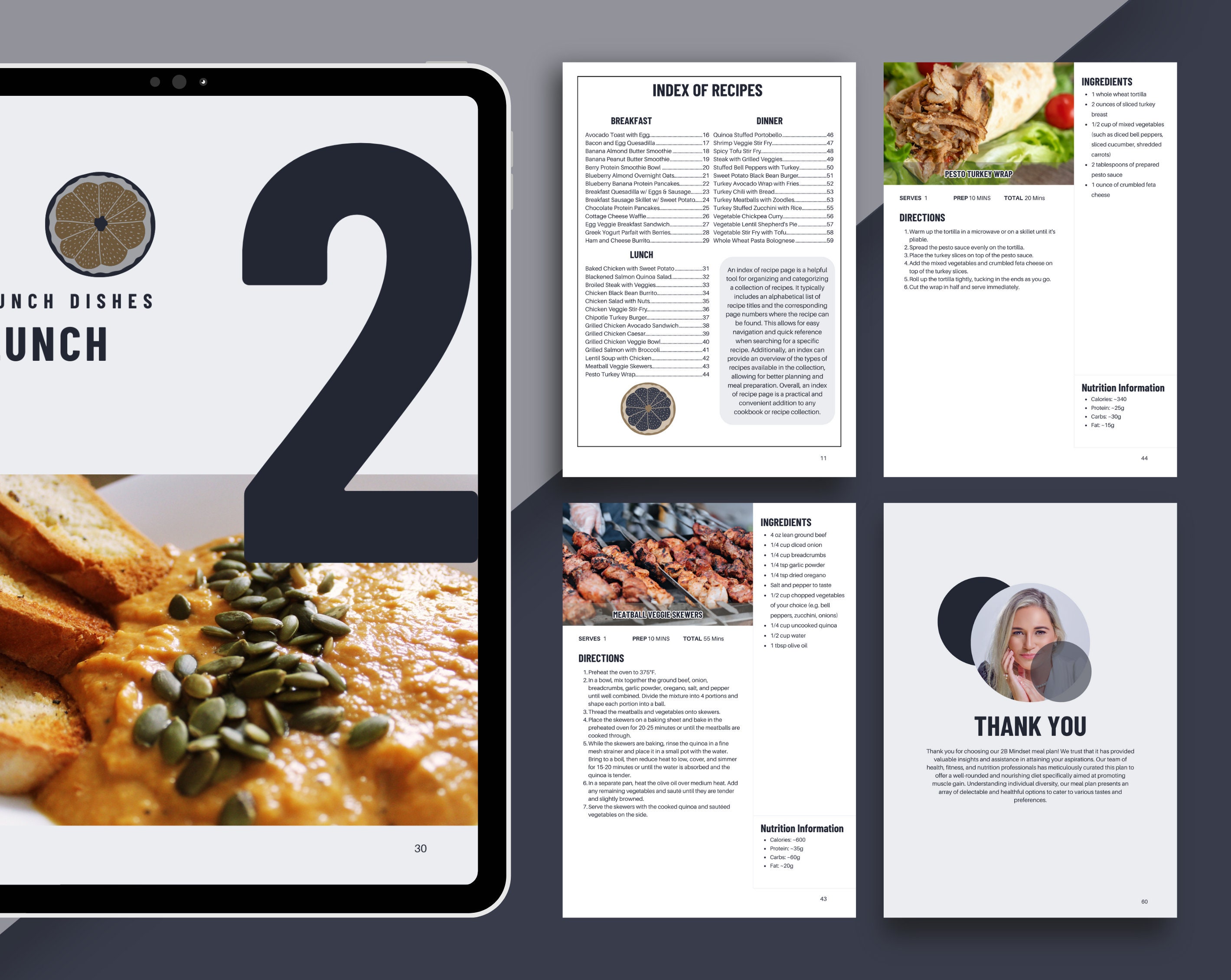 2-week 2B Mindset Meal Plan, Cookbook Recipe Template Canva, Ebook ...