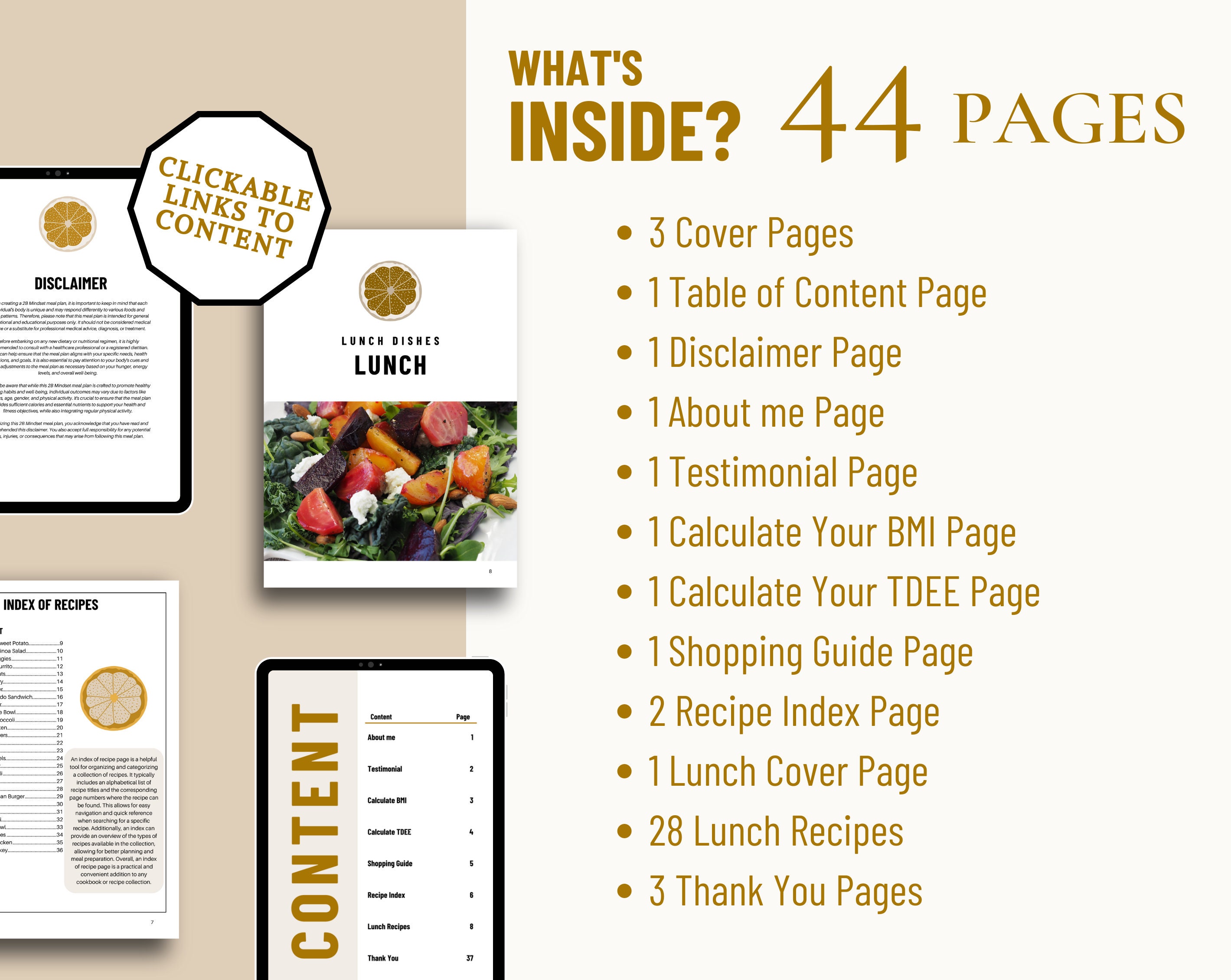 2B Mindset Meal Plan Cookbook Healthy Meal Planning Health Wellness ...