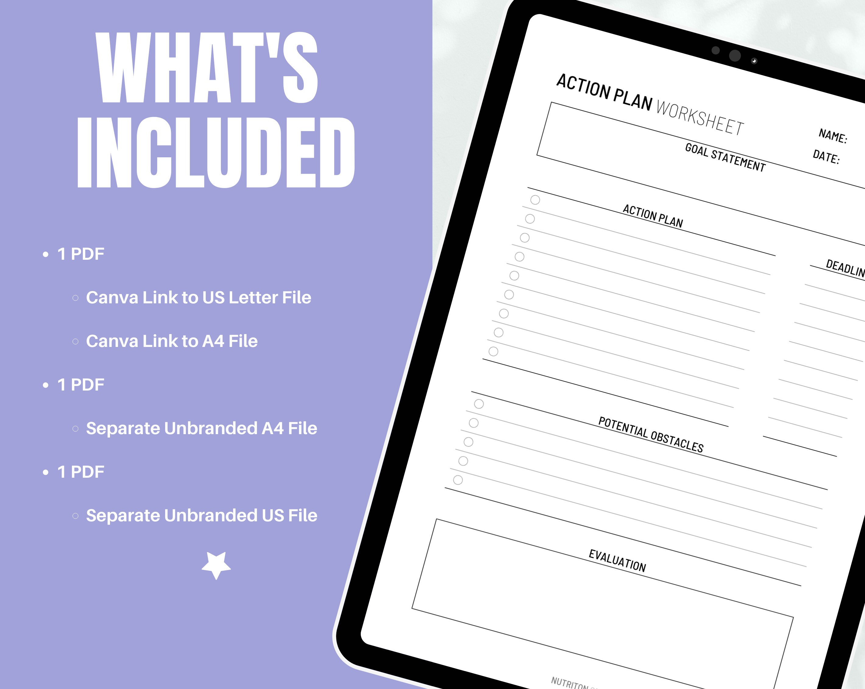 Digital Goal Action Plan Canva Worksheet Goal Action Plan - Etsy