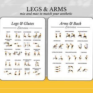 Exercise Illustrations Cheat Sheet: Gym & Home Workout Routine (digital ...