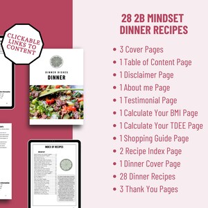 2B Mindset Recipe Bundle Breakfast Lunch Dinner Meal Planning Ideas ...