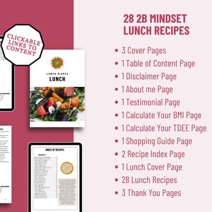 2B Mindset Recipe Bundle: Breakfast, Lunch, Dinner (digital Download ...