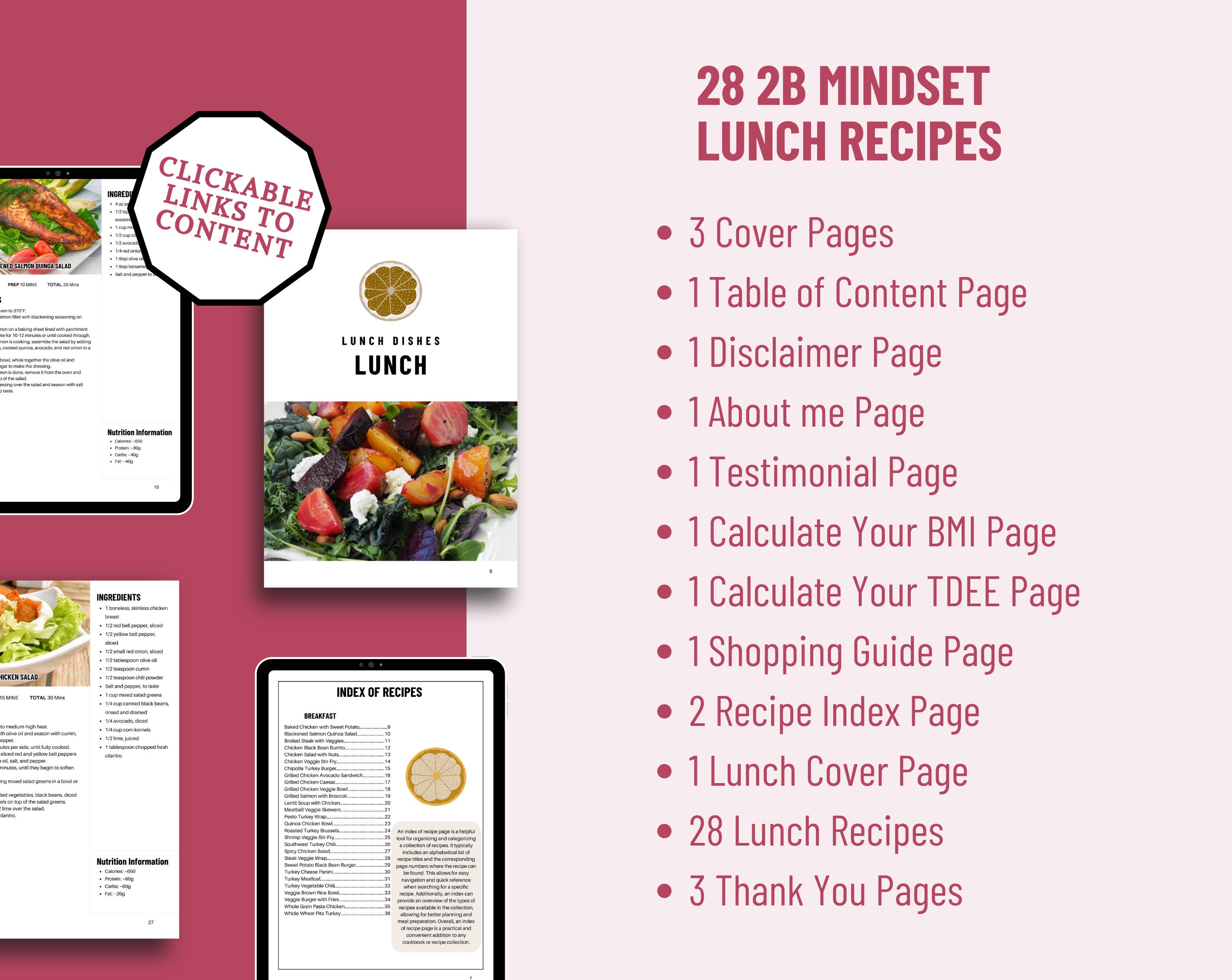 2B Mindset Recipe Bundle: Breakfast, Lunch, Dinner (digital Download ...