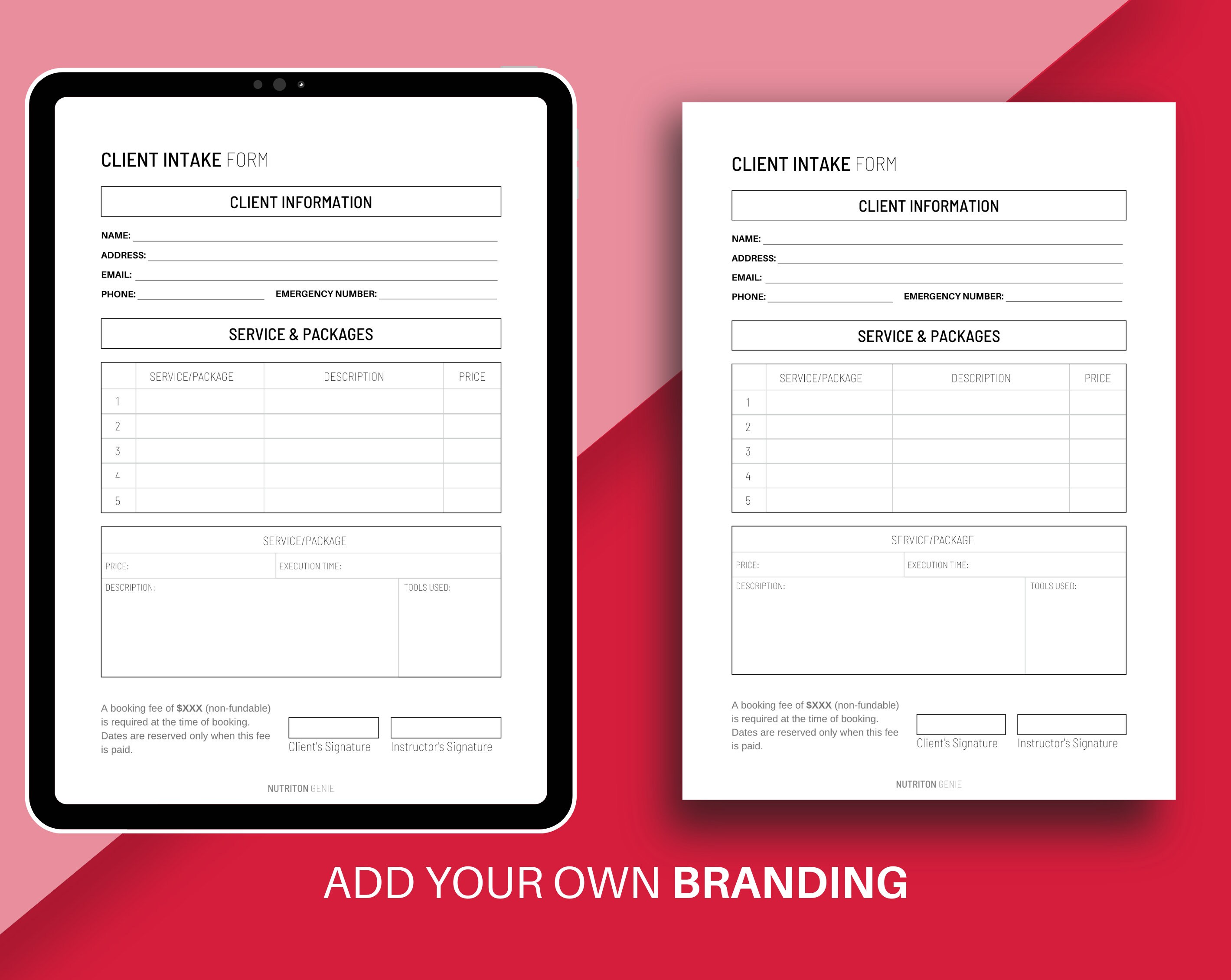 Client Intake Form Digital Download Client Onboarding Template Canva ...