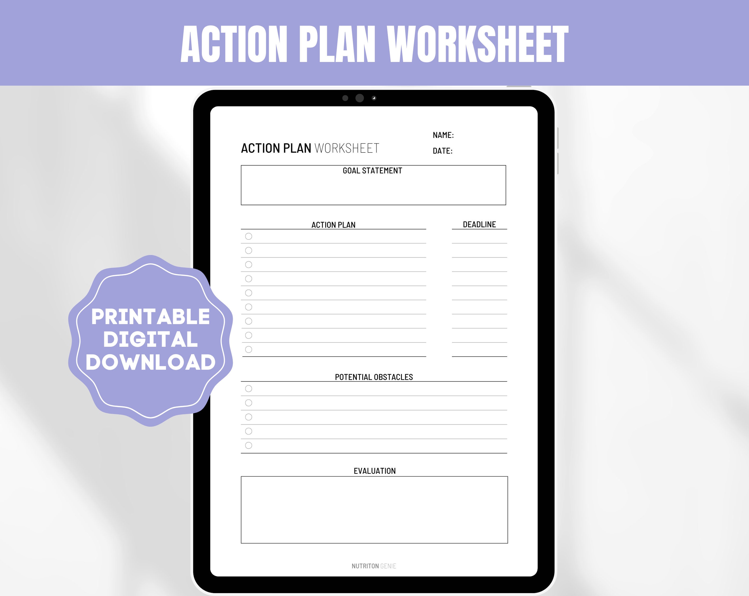 Digital Goal Action Plan Canva Worksheet Goal Action Plan - Etsy