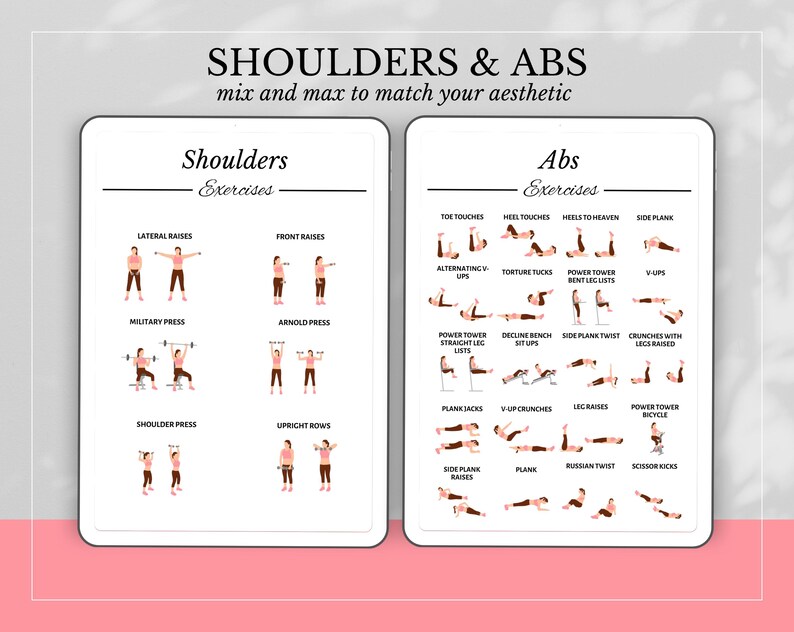 Editable Workout Exercise Cheat Sheet, A4 Illustrations Cheat Sheet, US ...