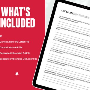Life Balance Questionnaire Client Template Canva Questionnaire Template ...
