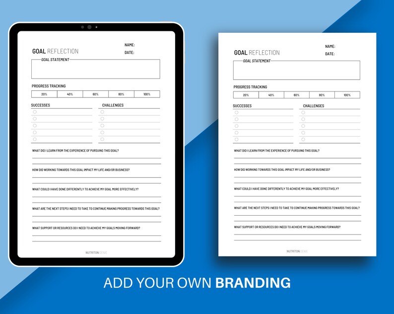 Goal Reflection Worksheet Digital Download Goals Setting Worksheet ...