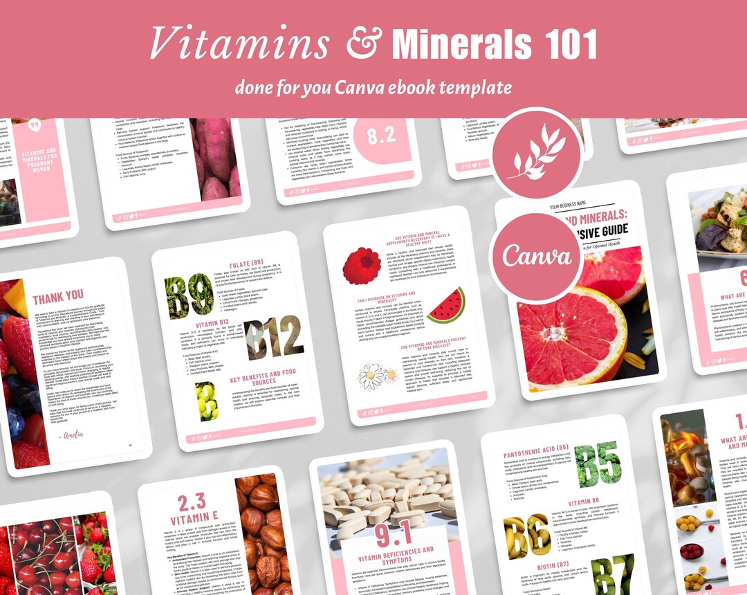 Ebook Template Canva, Vitamins and Minerals, Small Business Templates ...