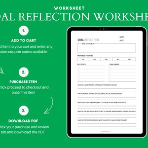 Goal Reflection Worksheet Coaching Template Goals Setting Worksheet ...
