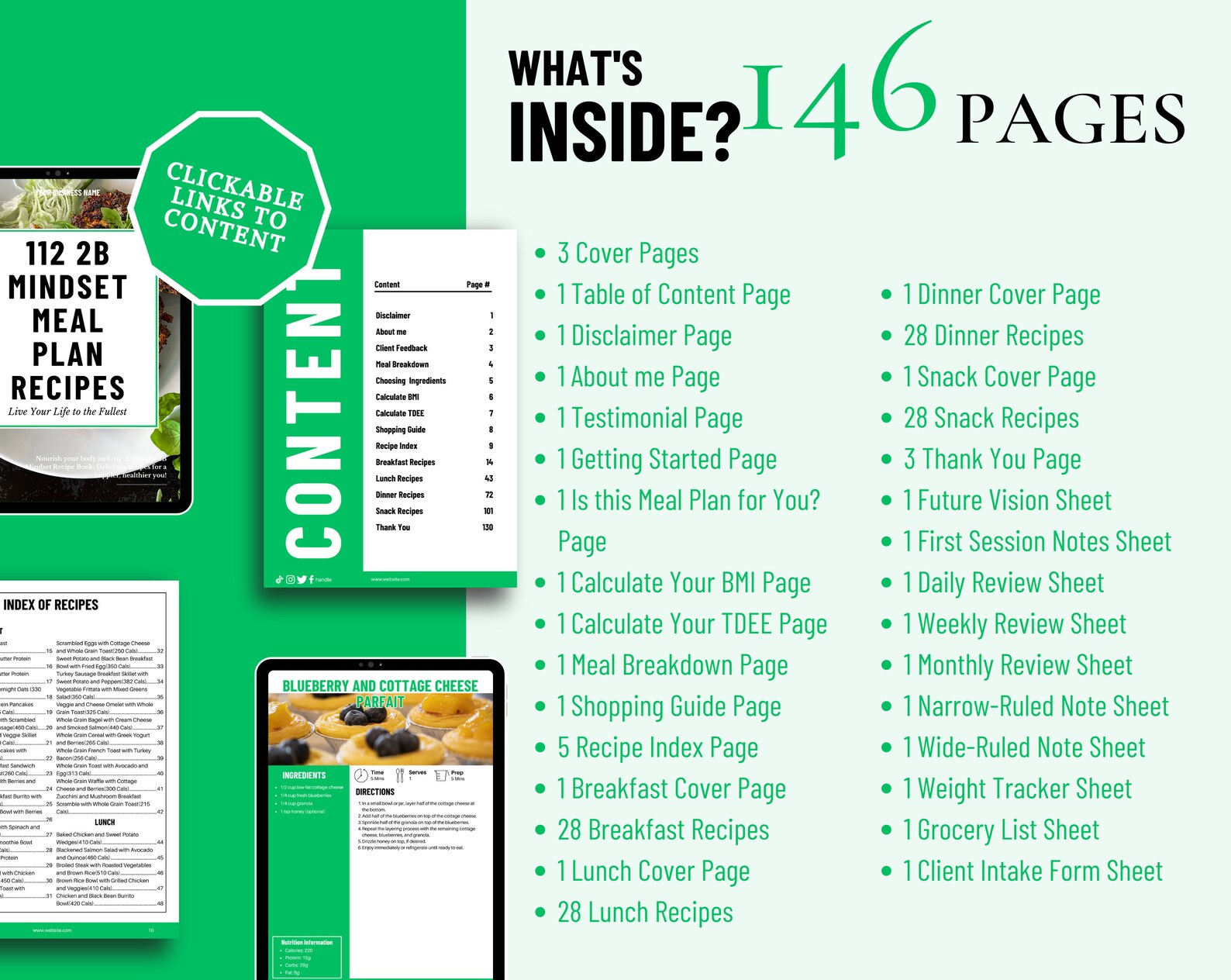 2B Mindset Meal Plan, Coaching Ebook Canva Template, Done for You ...