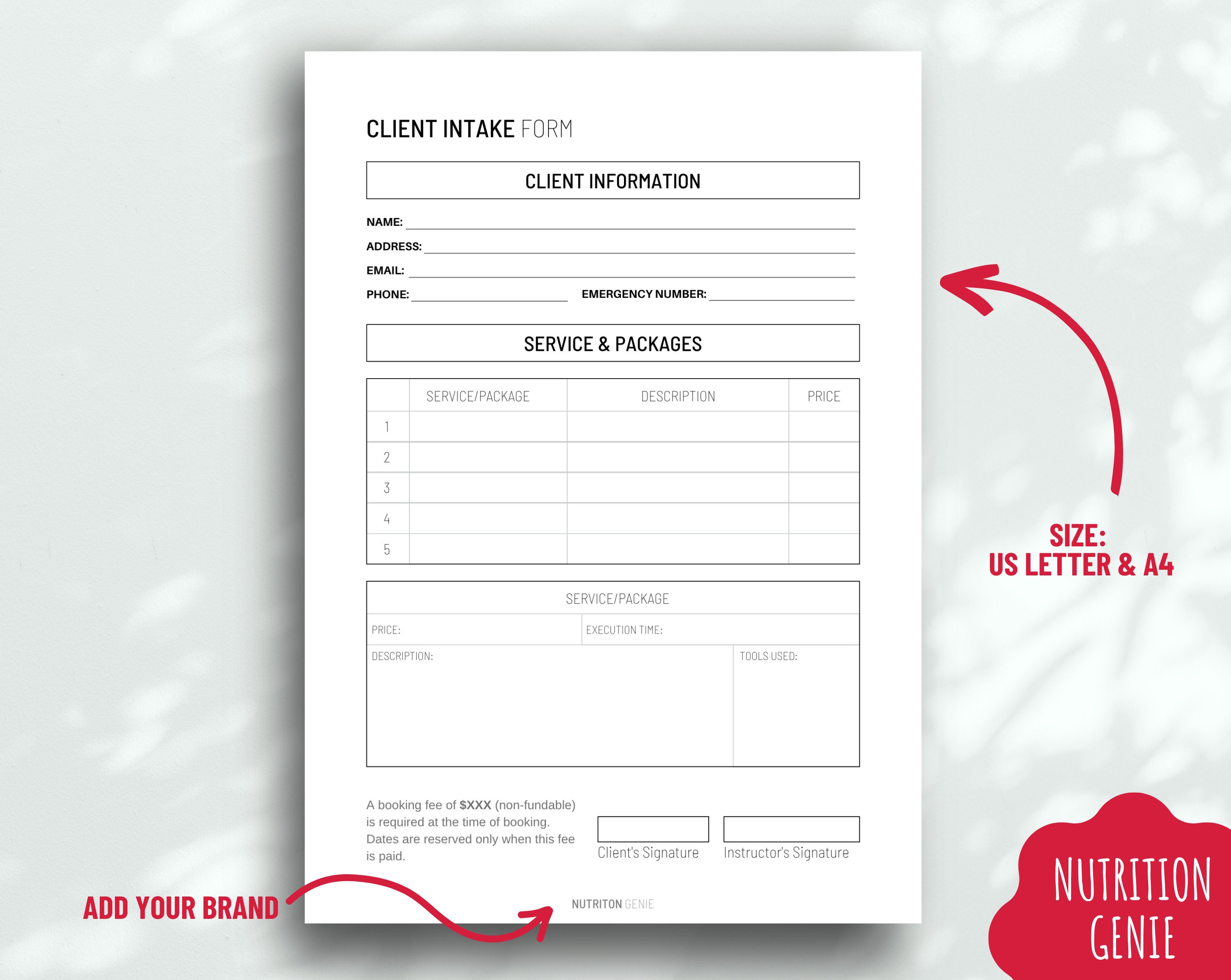 Client Intake Form Digital Download Client Onboarding Template Canva ...