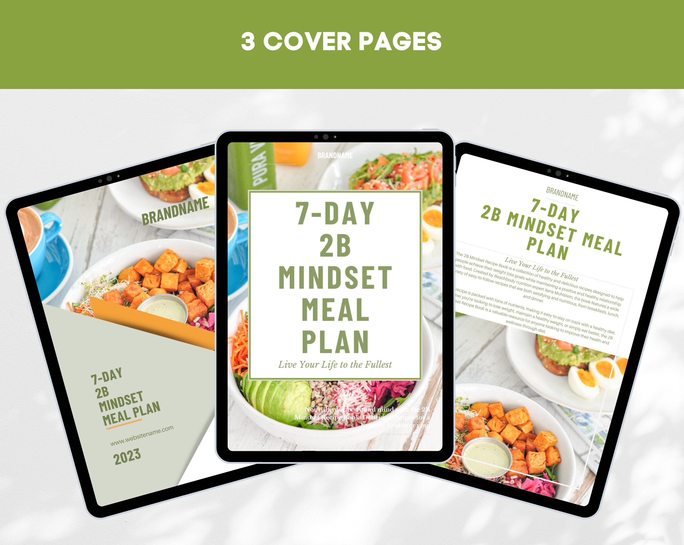 7-day 2B Mindset Meal Plan, Coaching Ebook Canva Template Done for You ...