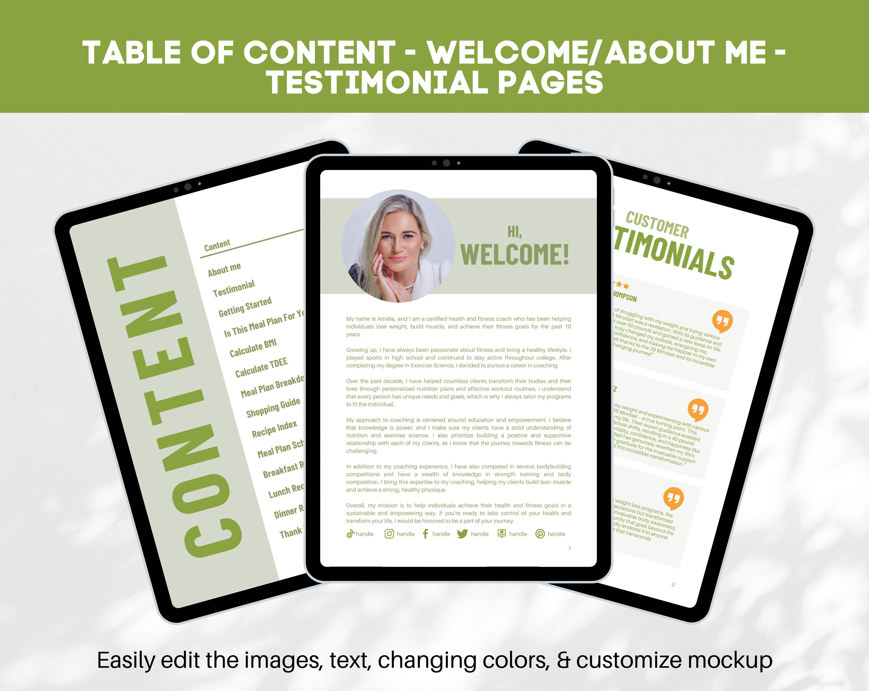 7-day 2B Mindset Meal Plan, Coaching Ebook Canva Template Done for You ...