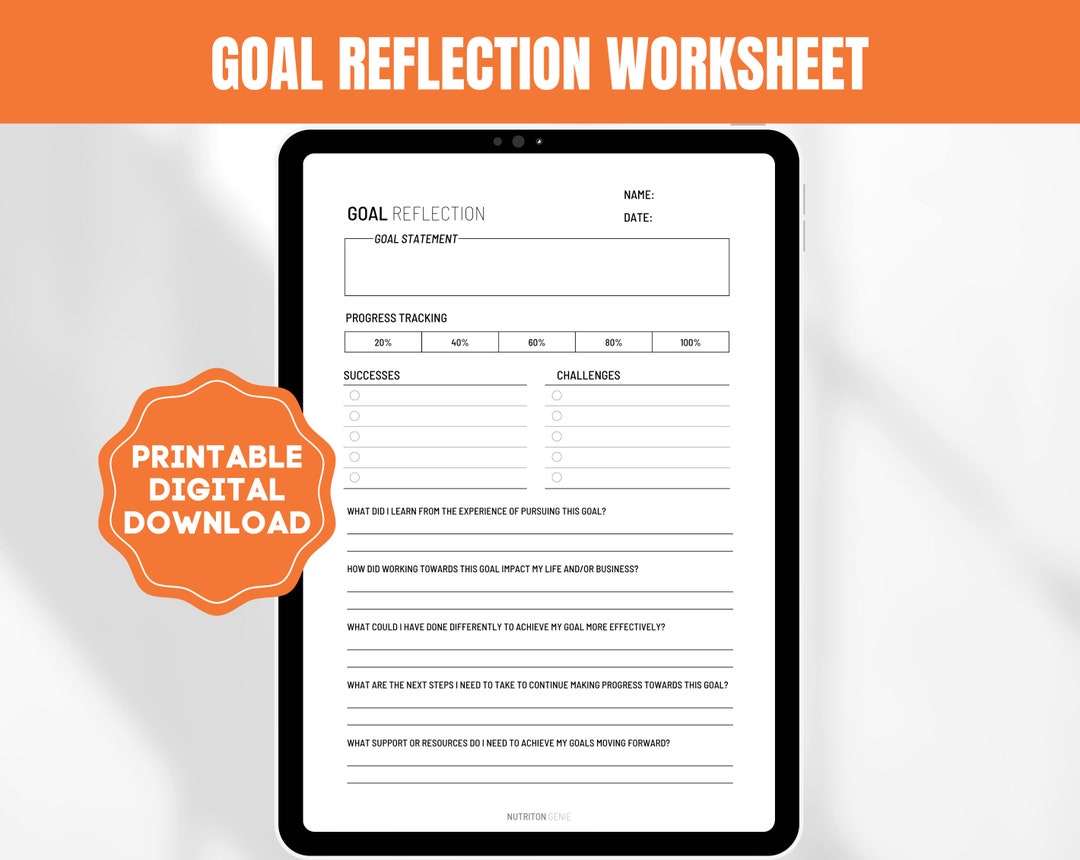 Goal Reflection Worksheet Coaching Template Goals Setting Worksheet ...