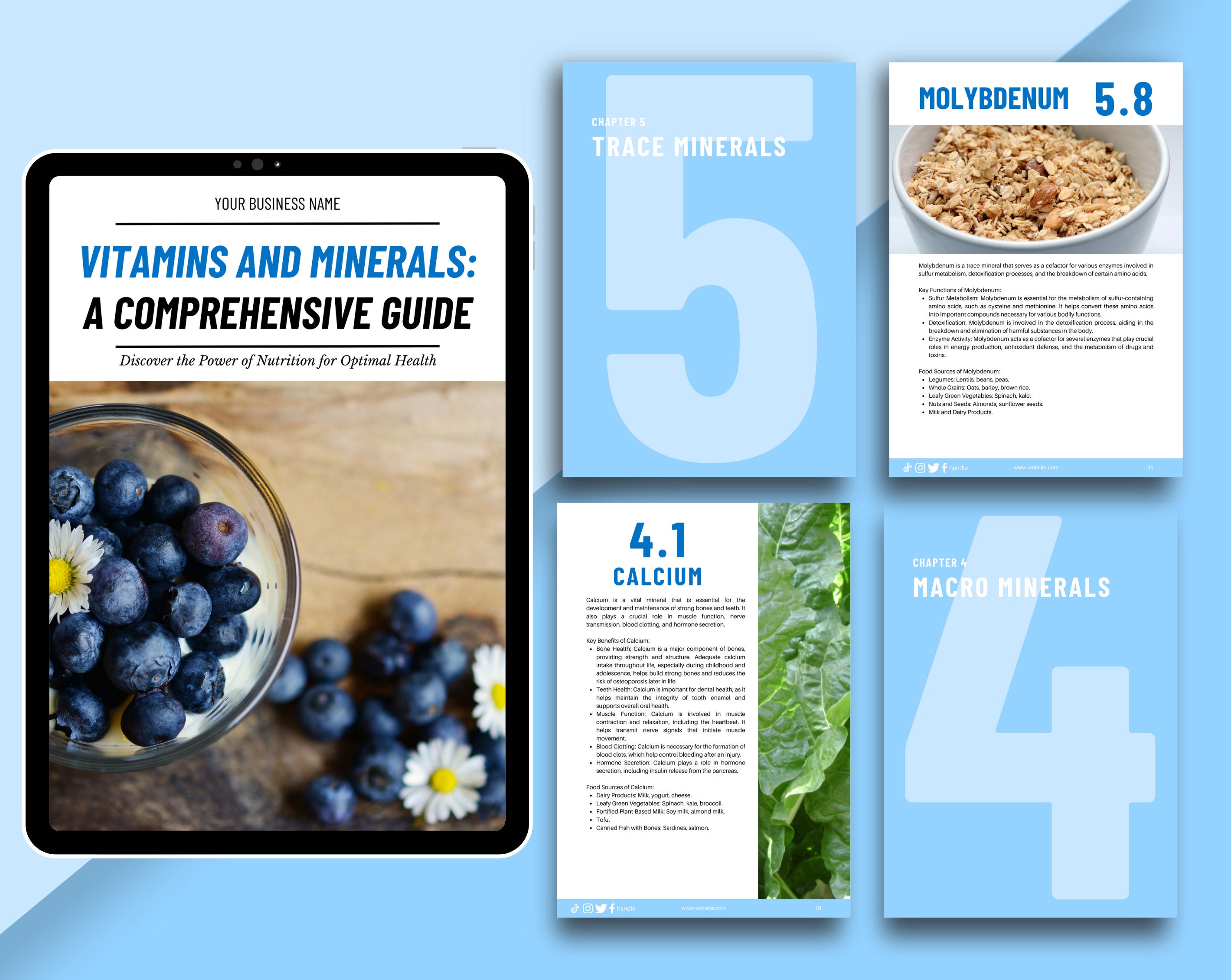 Ebook Template Canva, Vitamins and Minerals, Small Business Templates ...