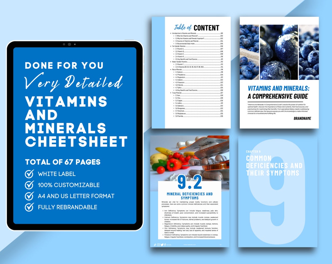 Ebook Template Canva, Vitamins and Minerals, Small Business Templates ...