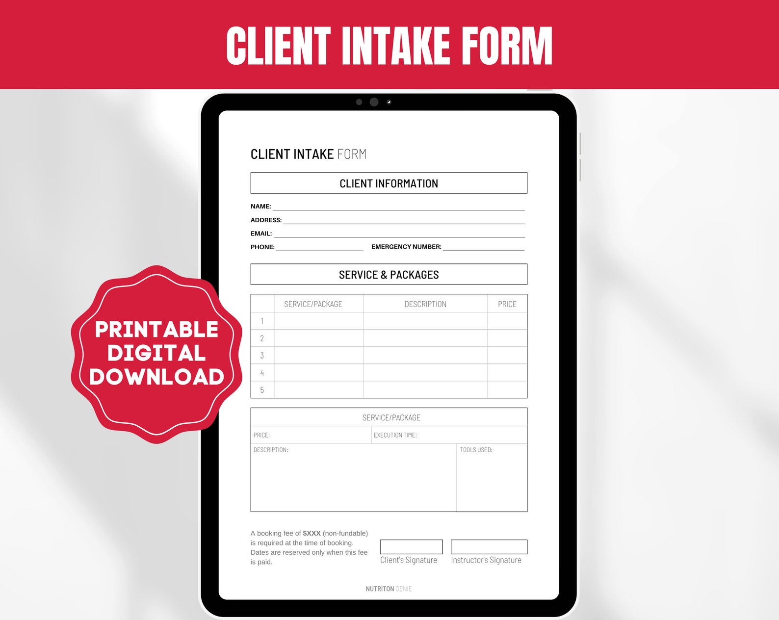 Client Intake Form Digital Download Client Onboarding Template Canva ...