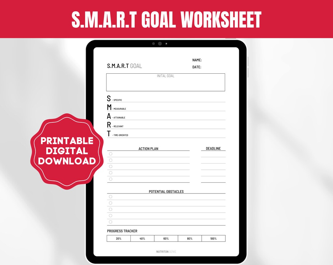 Goals Setting Worksheet Goal Templates Goal Printable Goal Sheets Canva ...