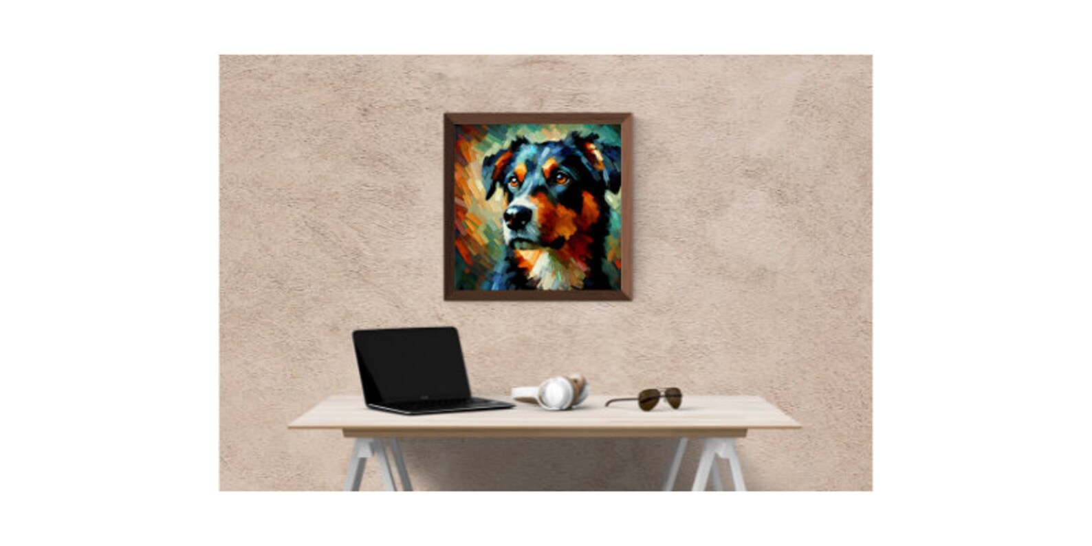 Impressionist Cubist Dog Art Colorful Geometric Pet Painting Instant ...