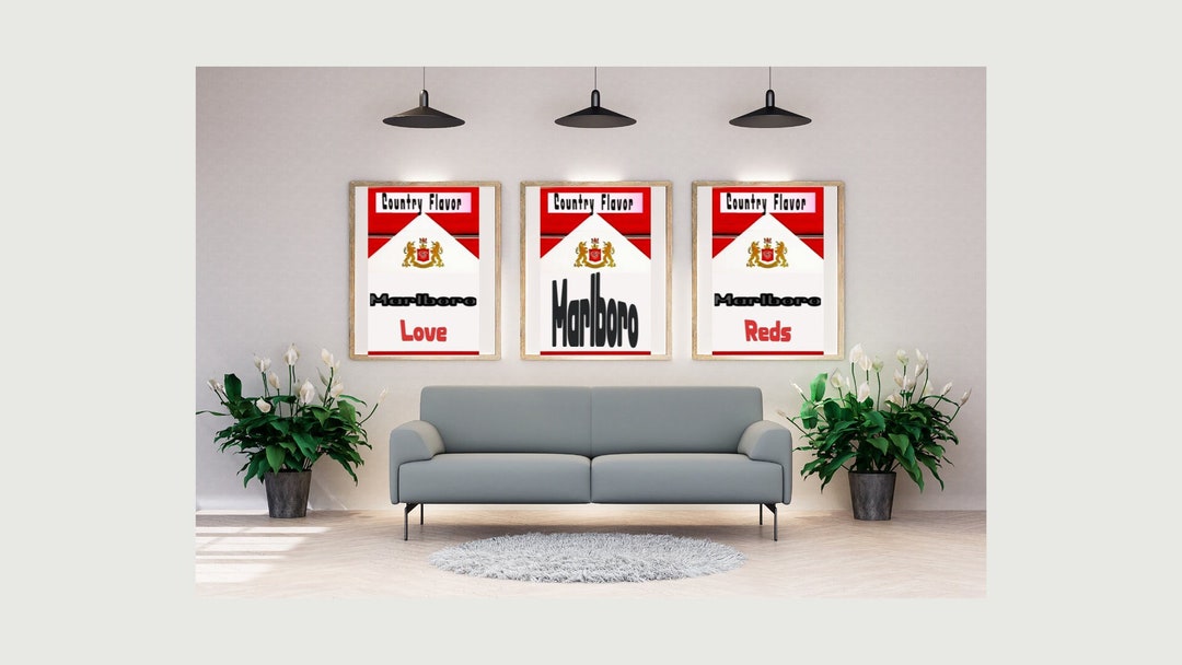 Marlboro Posters Set Digital Download Classic Americana Cigarette Pack ...