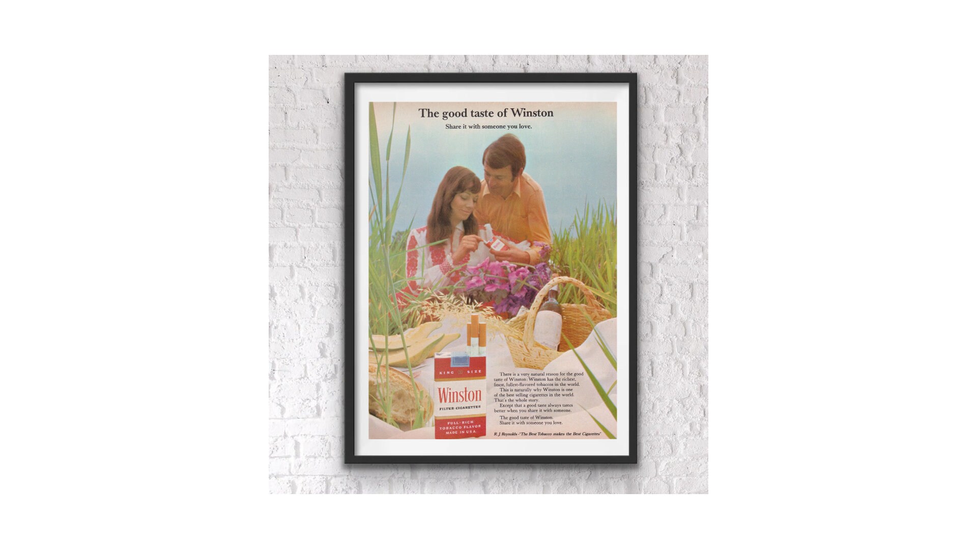 Retro 1960s Winston Cigarettes Ad Poster Digital Download Authentic ...