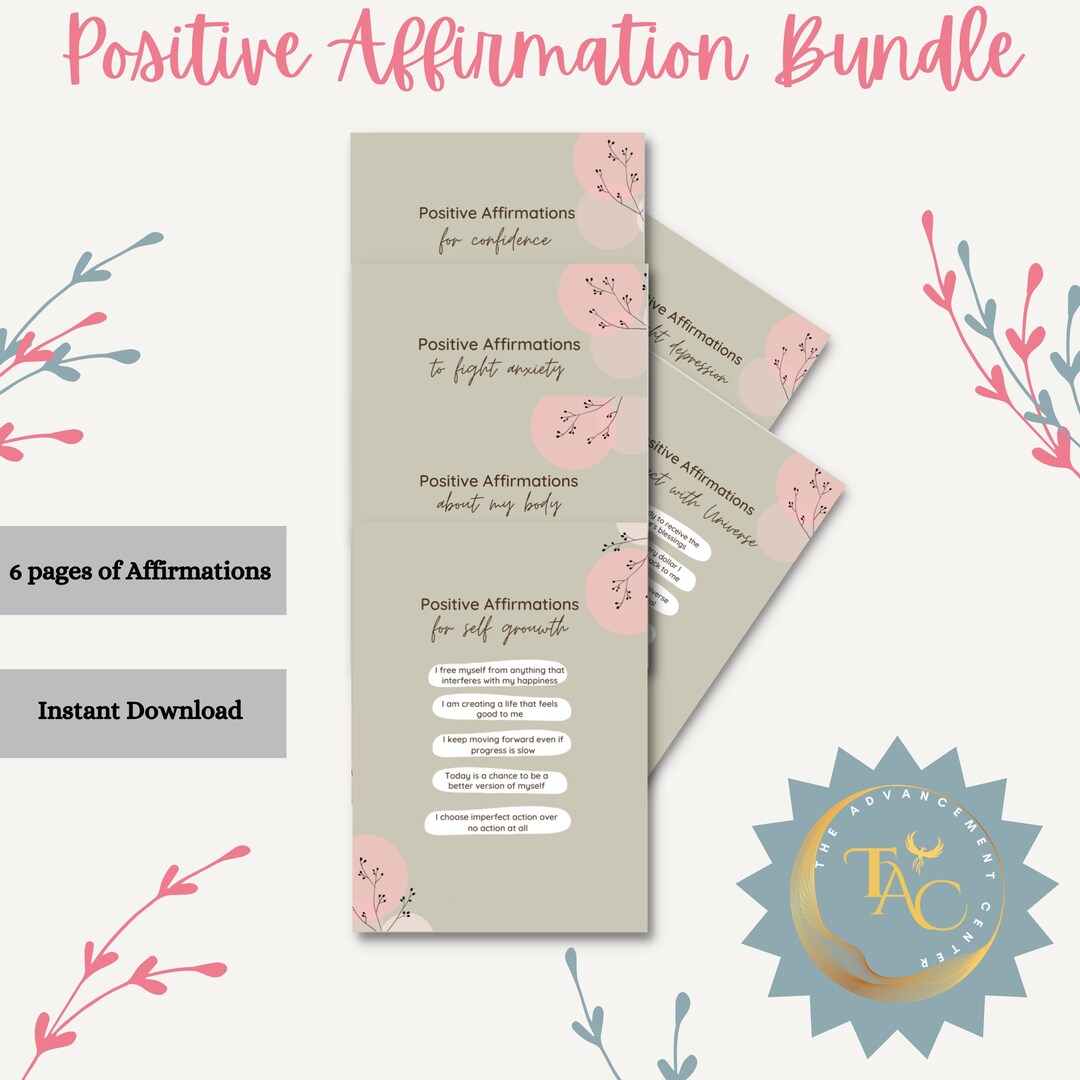 Positive Affirmations Bundle 8 X 11 for Self - Etsy