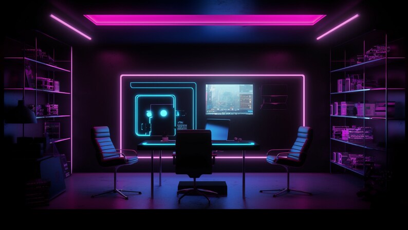 Neon Zoom Virtual Background, Spacious Zoom Meeting Backdrop - Etsy Canada