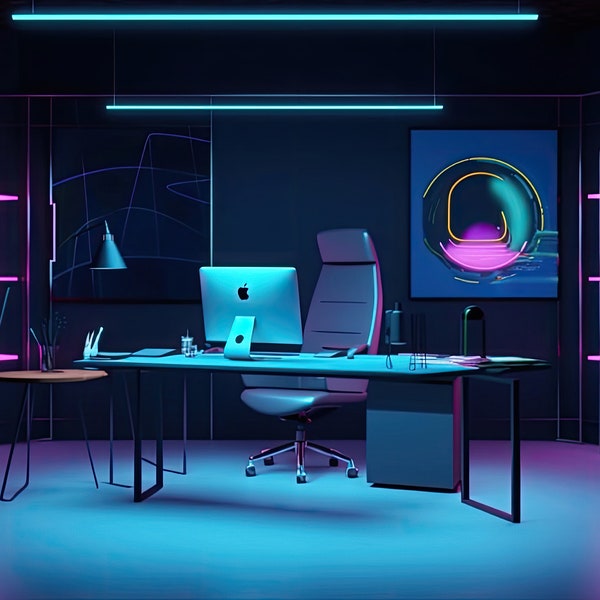 Neon Zoom Virtual Background, Spacious Zoom Meeting Backdrop - Etsy