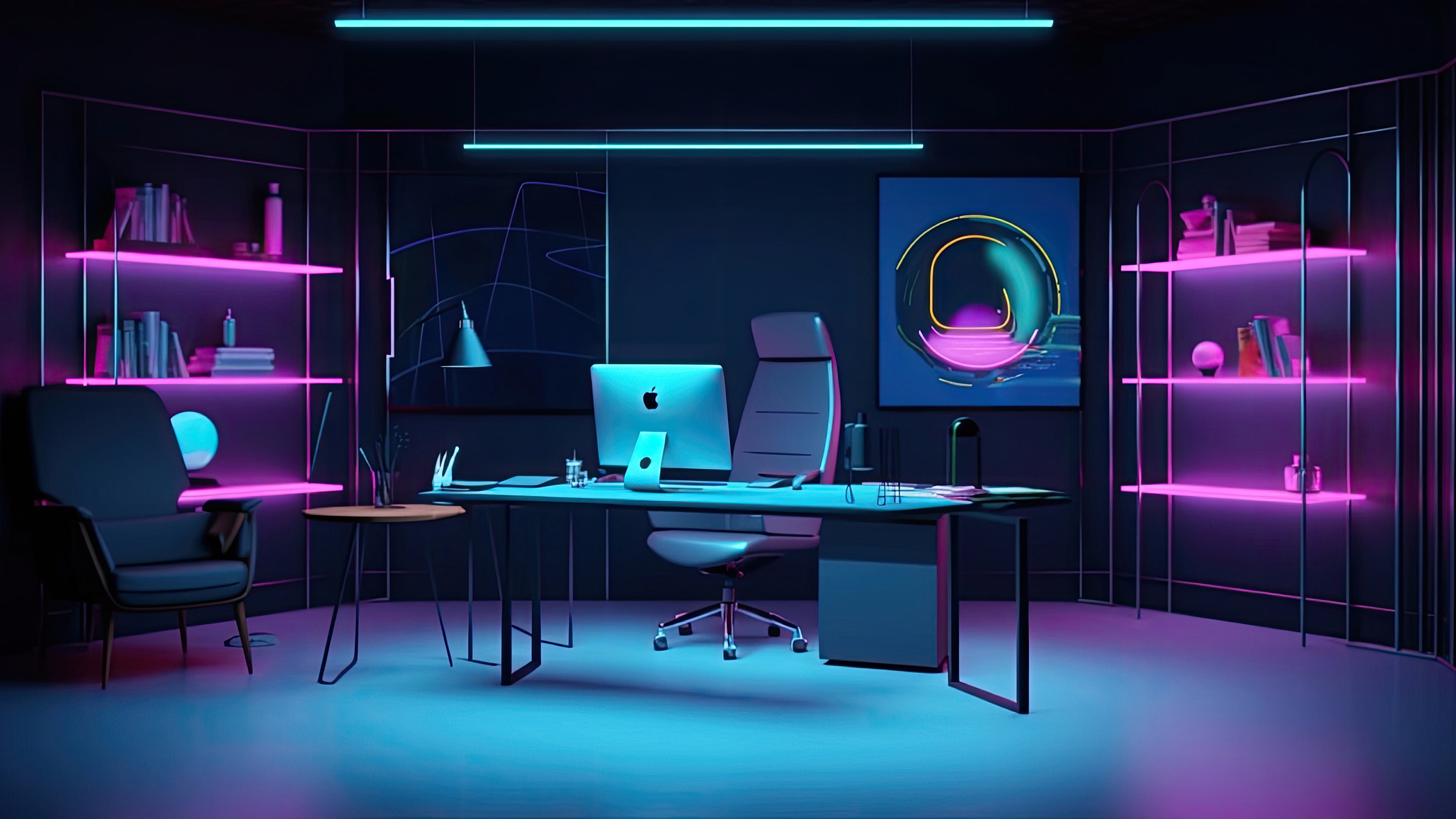 Neon Zoom Virtual Background, Spacious Zoom Meeting Backdrop - Etsy ...