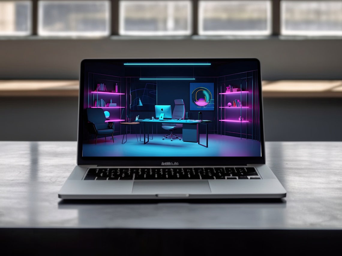 Neon Zoom Virtual Background, Spacious Zoom Meeting Backdrop - Etsy