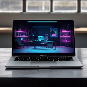 Neon Zoom Virtual Background, Spacious Zoom Meeting Backdrop - Etsy