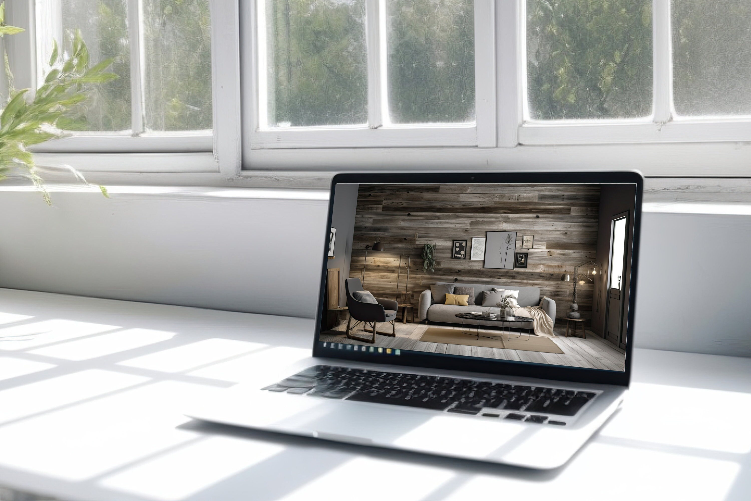 Farmhouse Zoom Backdrop, Barn Wood Accent Wall Design, Farmhouse Zoom ...