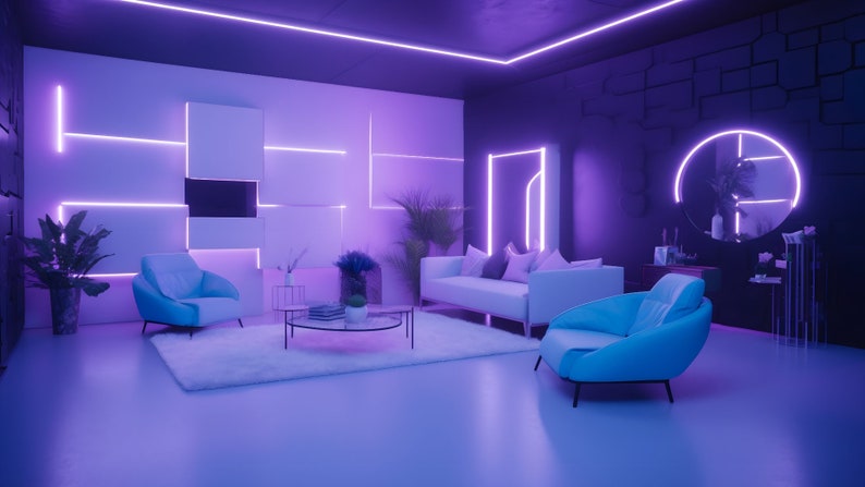 Neon Zoom Virtual Background, Spacious Zoom Meeting Backdrop - Etsy