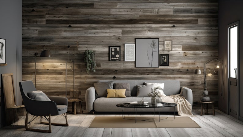 Farmhouse Zoom Backdrop, Barn Wood Accent Wall Design, Farmhouse Zoom ...