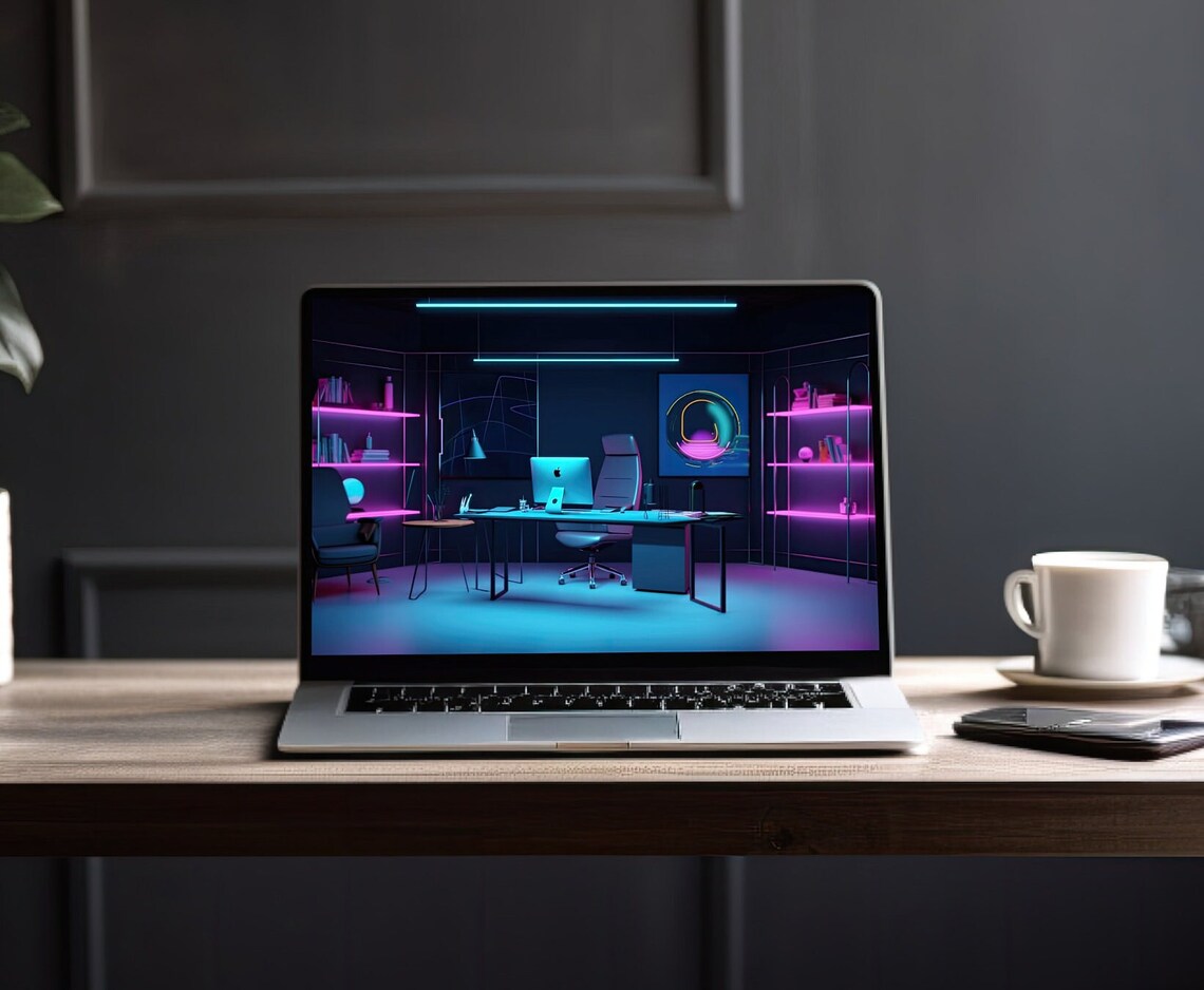 Neon Zoom Virtual Background, Spacious Zoom Meeting Backdrop - Etsy