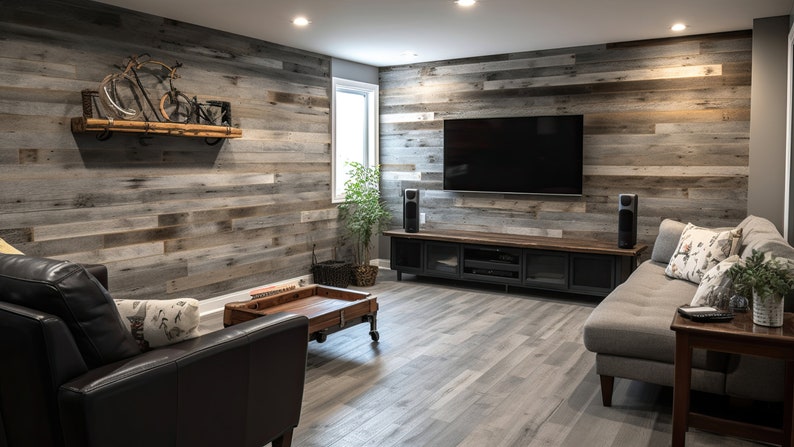 Farmhouse Zoom Backdrop, Grey Accent Wall Design, Farmhouse Zoom ...