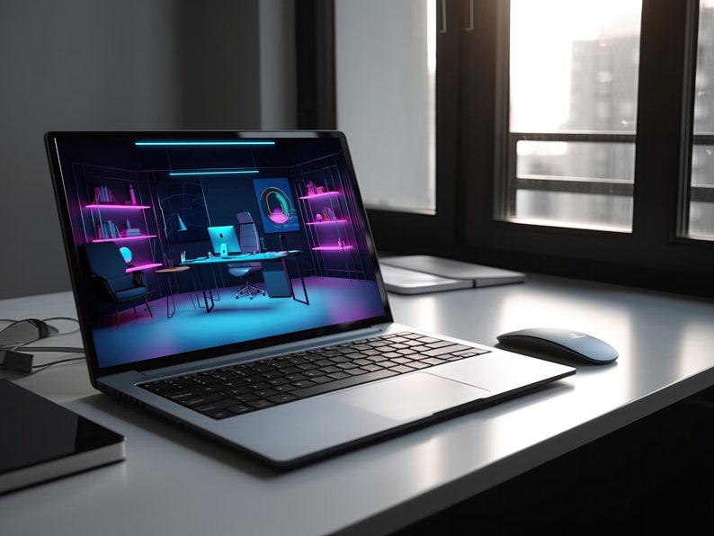 Neon Zoom Virtual Background, Spacious Zoom Meeting Backdrop - Etsy