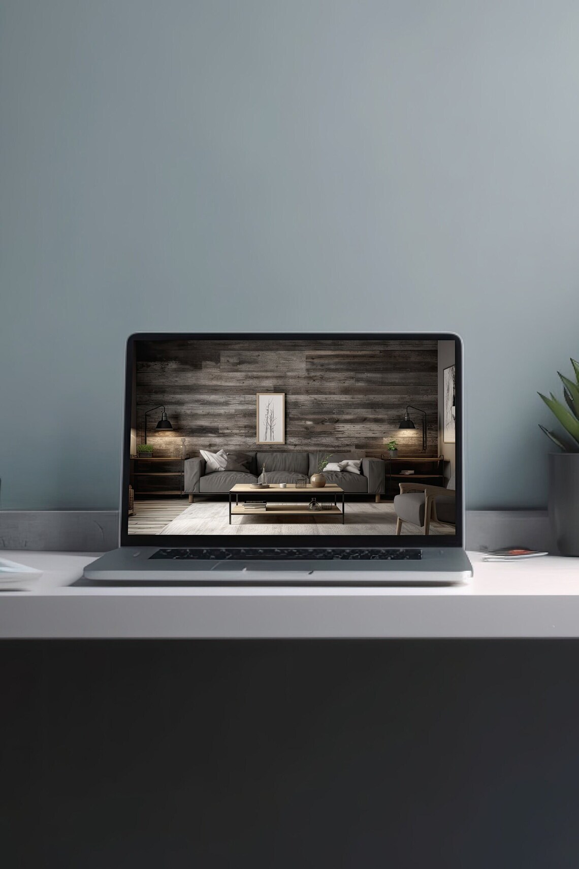 Farmhouse Zoom Backdrop, Barn Wood Accent Wall Design, Farmhouse Zoom ...