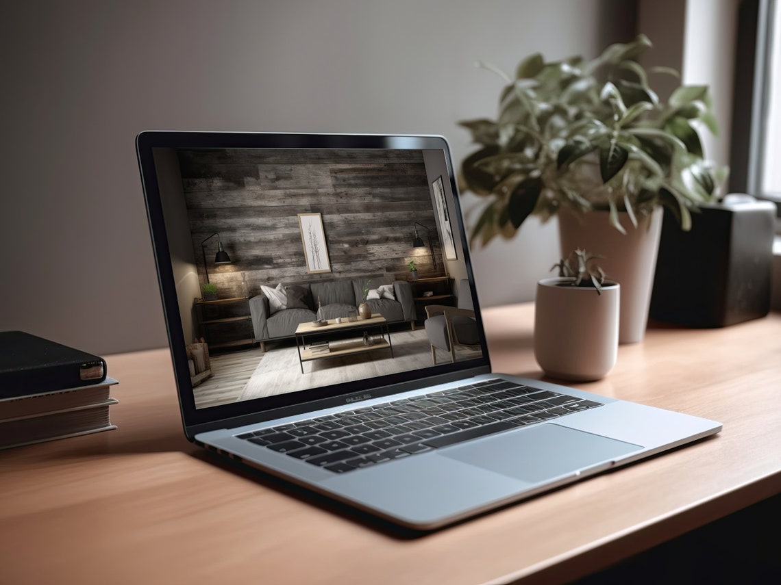 Farmhouse Zoom Backdrop, Barn Wood Accent Wall Design, Farmhouse Zoom ...