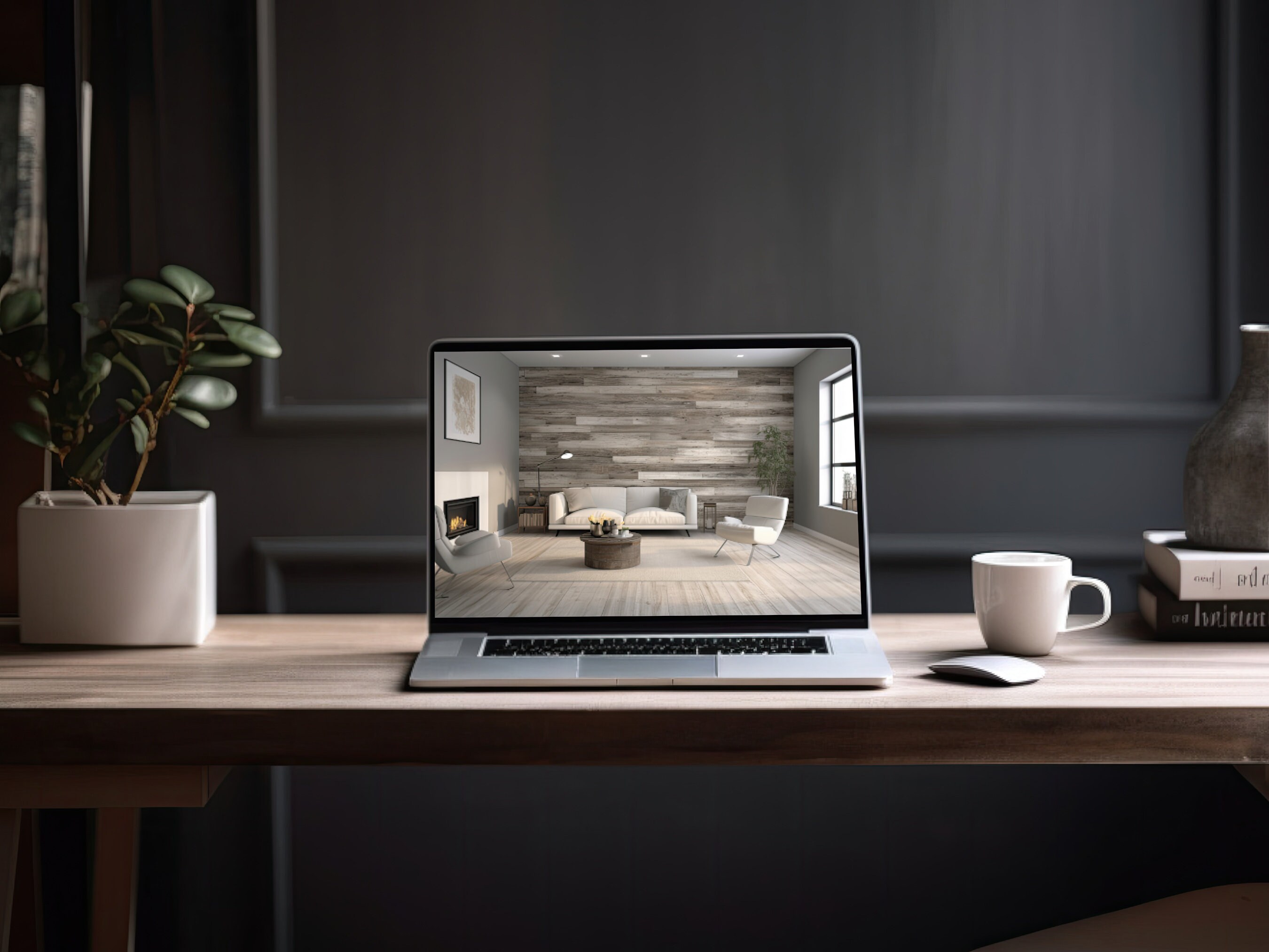 Farmhouse Zoom Backdrop,mixed Grey Accent Wall Design, Farmhouse Zoom ...