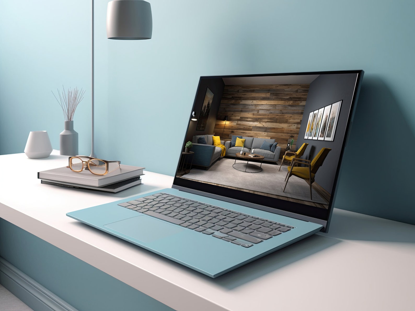 Farmhouse Zoom Background, Mixed Brown Accent Wall Design, Farmhouse ...