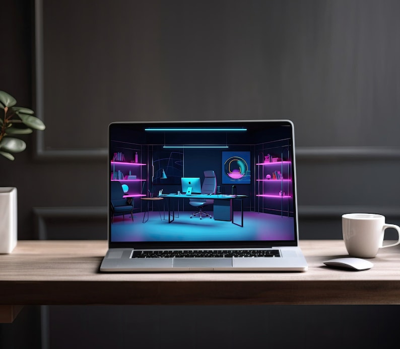 Neon Zoom Virtual Background, Spacious Zoom Meeting Backdrop - Etsy