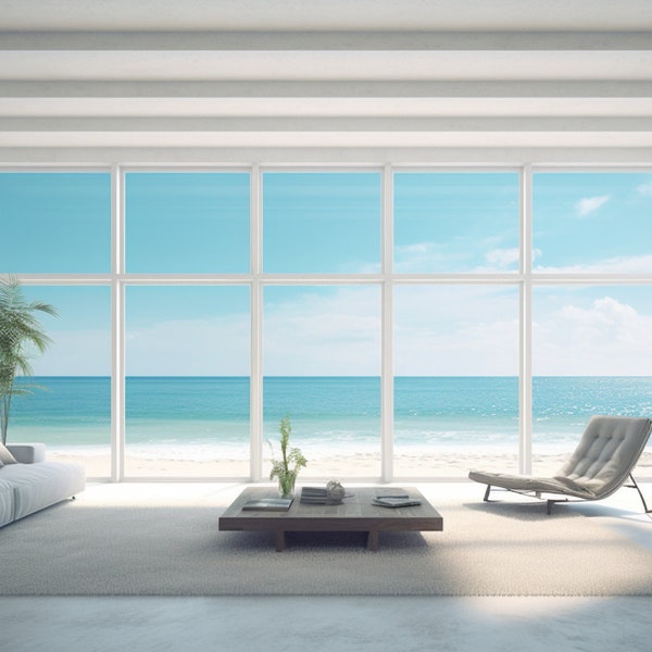 Ocean View Office Virtual Background - Etsy